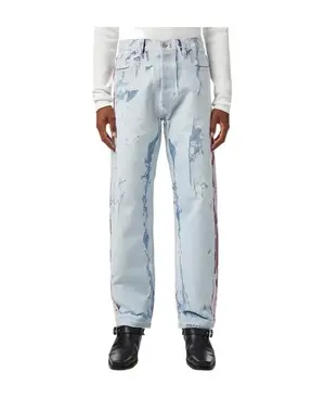 DIESEL® Straight Leg Jeans With Logo Patches