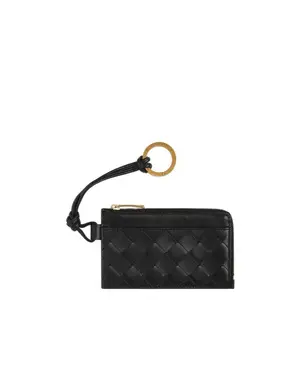 Bottega Veneta Intrecciato L-zipped Card Case - Black