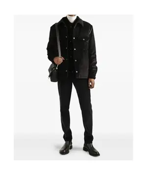 Dolce & Gabbana Quilted Velvet Shirt Jacket - Black