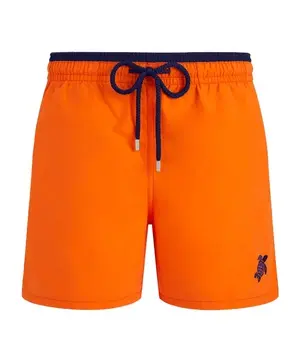 Vilebrequin Bi-color Swim Shorts With Drawstring Waist - Orange
