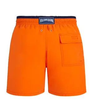 Vilebrequin Bi-color Swim Shorts With Drawstring Waist - Orange
