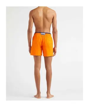 Vilebrequin Bi-color Swim Shorts With Drawstring Waist - Orange