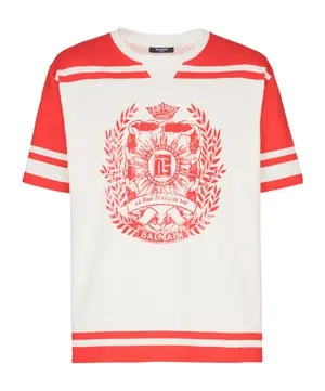 Balmain Varsity T-shirt With Écusson Print