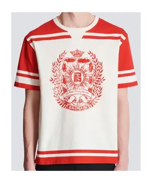 Balmain Varsity T-shirt With Écusson Print