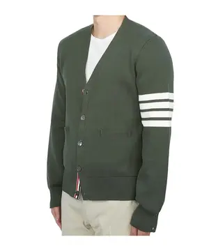 Thom Browne 4-bar Cotton Cardigan - Black