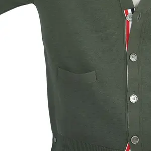 Thom Browne 4-bar Cotton Cardigan - Black
