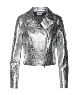 P.a.r.o.s.h Metallic Leather Biker Jacket