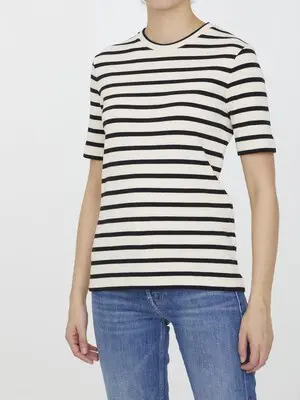 JIL SANDER Striped Crewneck T-shirt With Logo