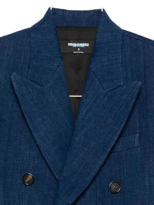 Dsquared2 Double-breasted Cotton Denim Blazer - Blue