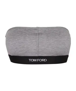 TOM FORD Logo-underband Bra - Grey