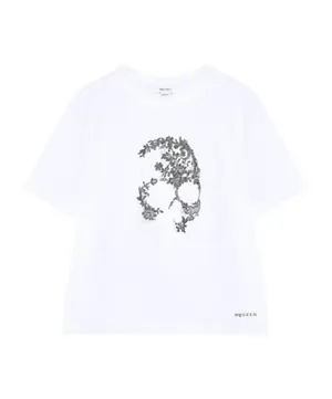 Alexander McQueen Lace Skull Crewneck T-shirt - White