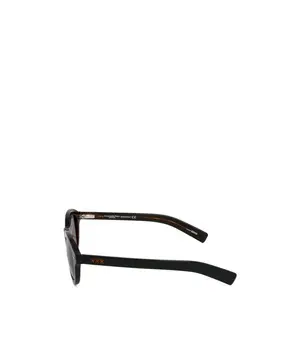 Zegna Full Rim Round Frame Sunglasses - Gray