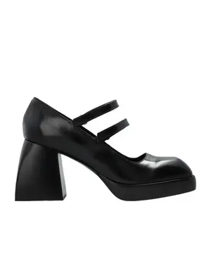 NODALETO Double Strap Block Heel Pumps