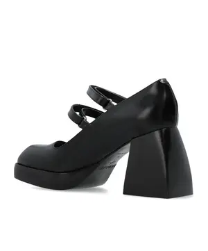 NODALETO Double Strap Block Heel Pumps