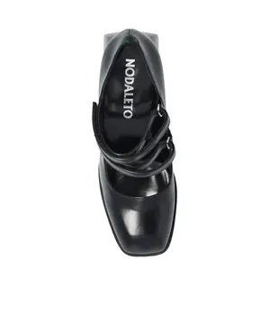 NODALETO Double Strap Block Heel Pumps