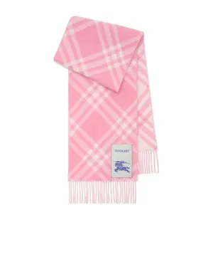 Burberry Checked Fringed-edge Scarf - Gum Pink