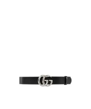 Gucci Wide Belt With Double G Buckle - Black