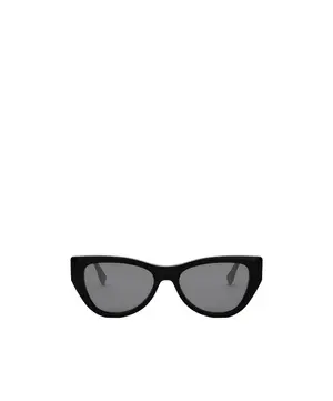 Fendi Full Rim Cat Eye Sunglasses With Temple Logo Details - Black