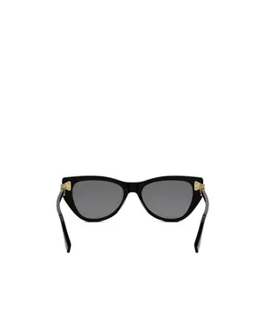 Fendi Full Rim Cat Eye Sunglasses With Temple Logo Details - Black