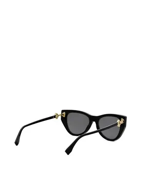 Fendi Full Rim Cat Eye Sunglasses With Temple Logo Details - Black