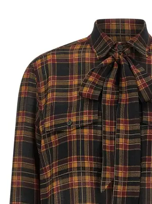 Saint Laurent Cassandre Lavallière Tartan Shirt
