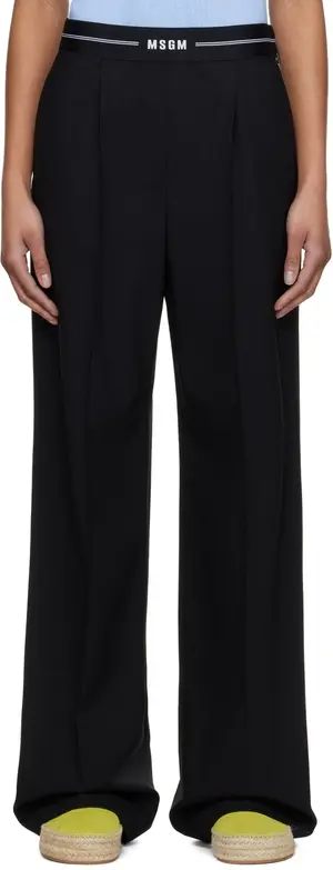 MSGM Logo Waistband Tailored Trousers