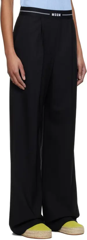 MSGM Logo Waistband Tailored Trousers