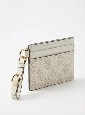 Gucci Gg Emblem Card Case With Strap