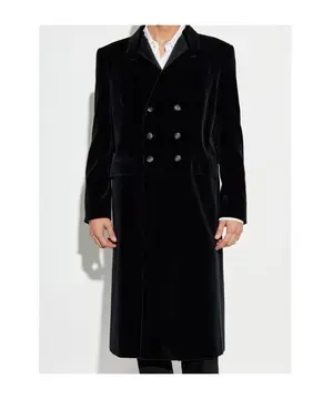 Dolce & Gabbana Velvet Double-breasted Long Coat