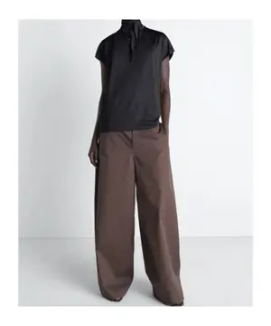 LEMAIRE Short Sleeve Foulard Top In Viscose Cotton Jersey - Urchin