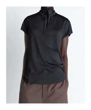 LEMAIRE Short Sleeve Foulard Top In Viscose Cotton Jersey