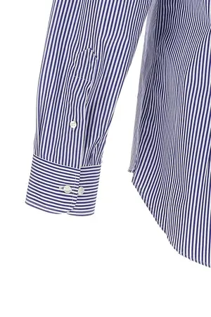 Etro Logo Embroidered Striped Shirt - Blue