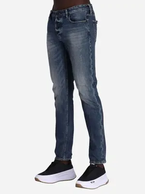 Emporio Armani Washed Slim-cut Jeans - Blue