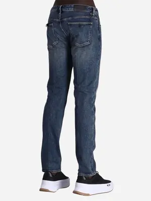 Emporio Armani Washed Slim-cut Jeans - Blue