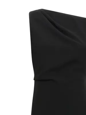 Max Mara Sleeveless Asymmetrical Collar Open Back Maxi Dress - Black