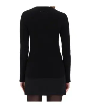 MAISON MARGIELA Ribbed Mini Dress With Striped Detailing