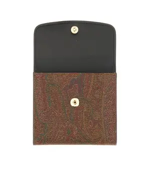 Etro Paisley-jacquard Folded Wallet - Black