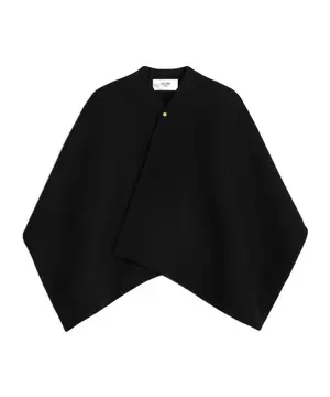 Celine Wool Felt Cape - Black