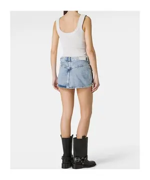 ICON DENIM LOS ANGELES Gio Cargo Denim Mini Skirt - Gray