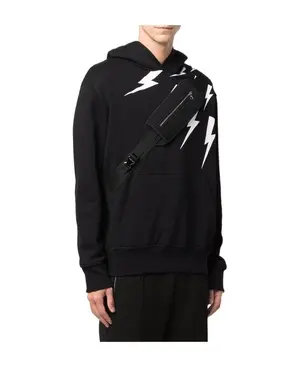 Neil Barrett Thunderbolt Pouch Pocket Hoodie