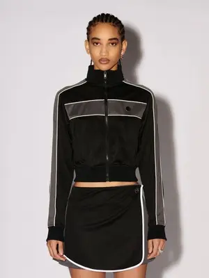 AMBUSH Cropped Track Jacket With Emblem Detail - Black