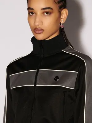 AMBUSH Cropped Track Jacket With Emblem Detail - Black