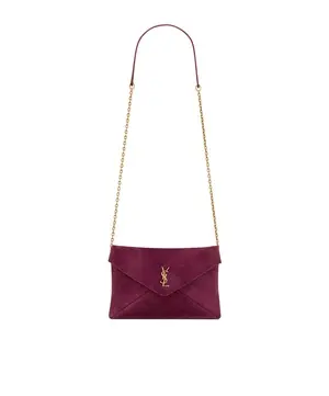 Saint Laurent Cassandre Small Chain Pouch - Deep Fuchsia