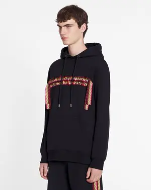 LANVIN Curb Lace Oversized Hoodie - Black