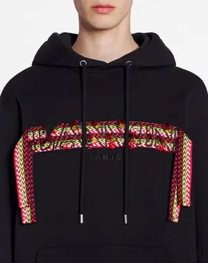 LANVIN Curb Lace Oversized Hoodie - Black