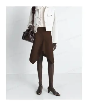 LEMAIRE Zip Detailed Asymmetric Skirt - Cocoa