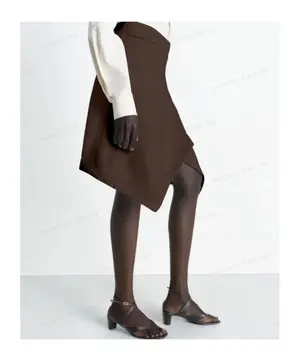 LEMAIRE Zip Detailed Asymmetric Skirt - Cocoa