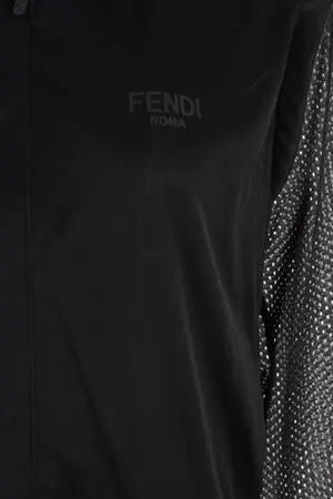 Fendi Acetate Hooded Zip-up Jacket With Logo Detail