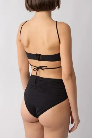 Magda Butrym Floral Appliqué Bikini Bottom - Black