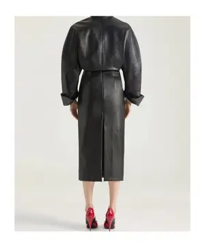 Givenchy Midi Pencil Skirt In Leather - Black